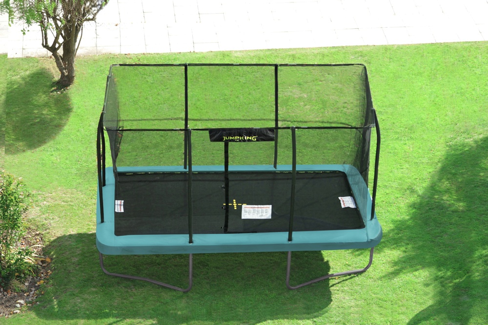 8ft x 12ft V2 Jumpking Rectangular Trampoline with Enclosure and Ladder